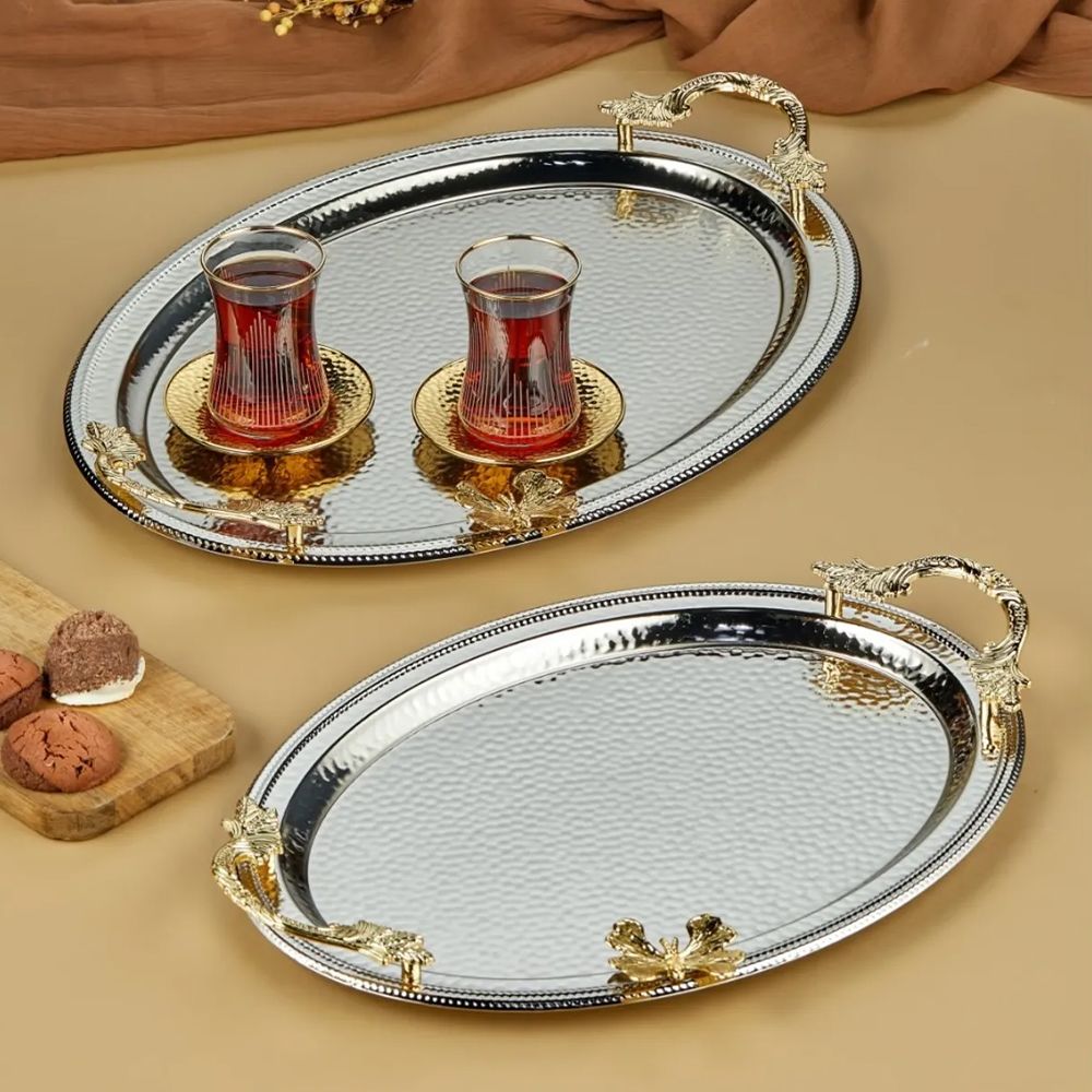 COOKER OVAL 2'Lİ METAL TEPSİ SETİ,COOKER OVAL 2'Lİ METAL TEPSİ SETİ,