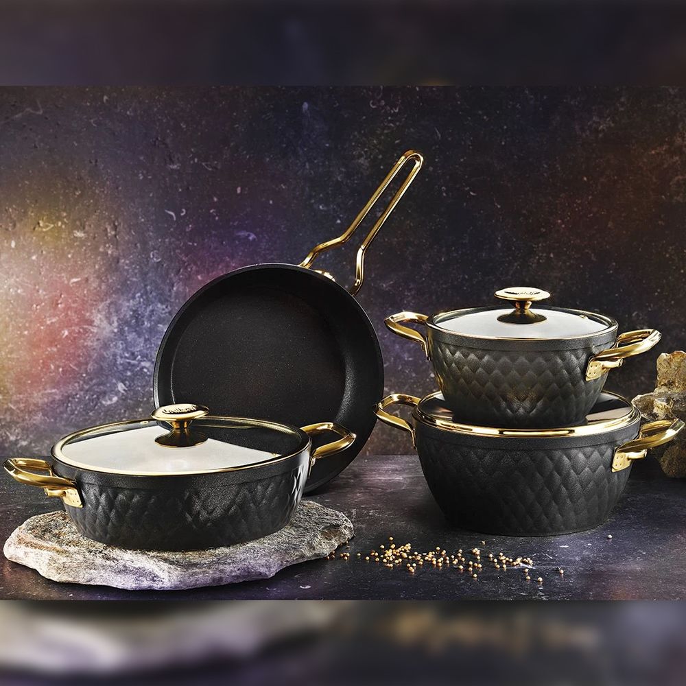 BRİLLANT SİYAH GRANİT TENCERE SETİ 7 PARÇA CARİNA,BRİLLANT GRANİT ...